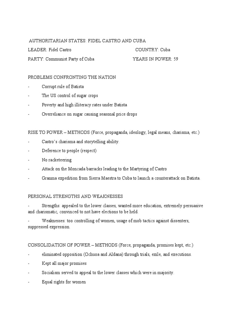 Castro IB | PDF | Fidel Castro | Cuba