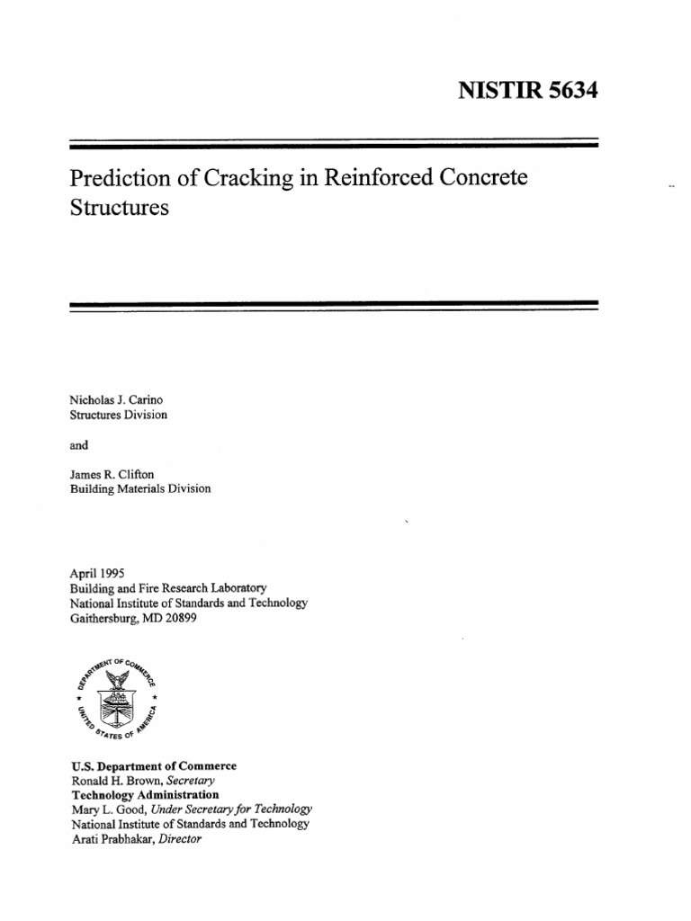 NISTIR 5634 Prediction of Cracking in Reinforced Concrete Structures ...