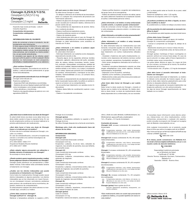 Clonagin Paciente | PDF | Medicamentos con receta | Rtt
