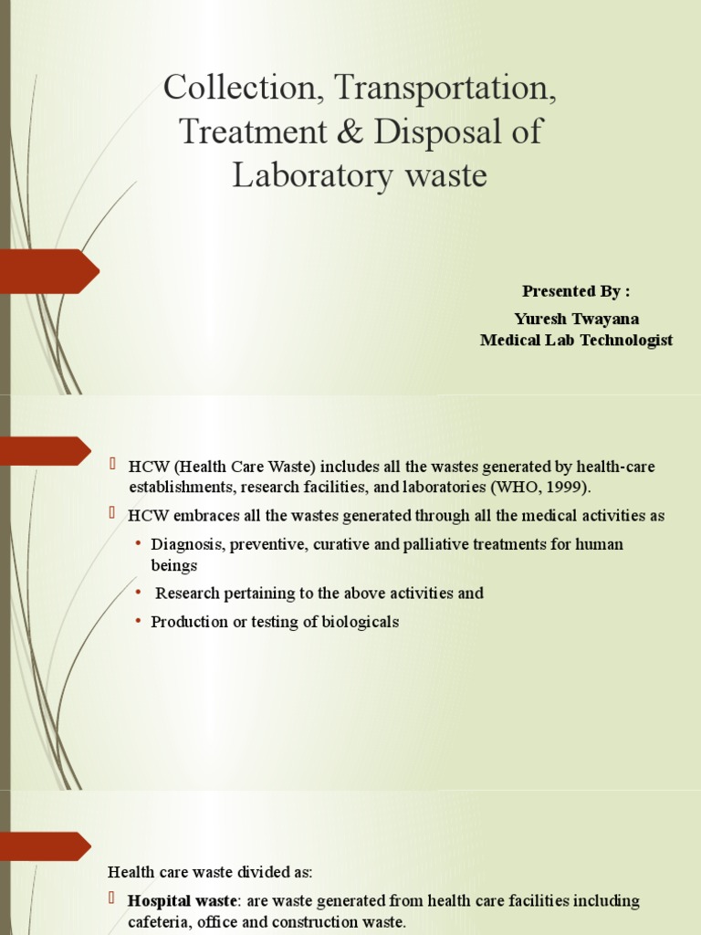 Collection, Transportation, Treatment & Disposal of Laboratory Waste ...