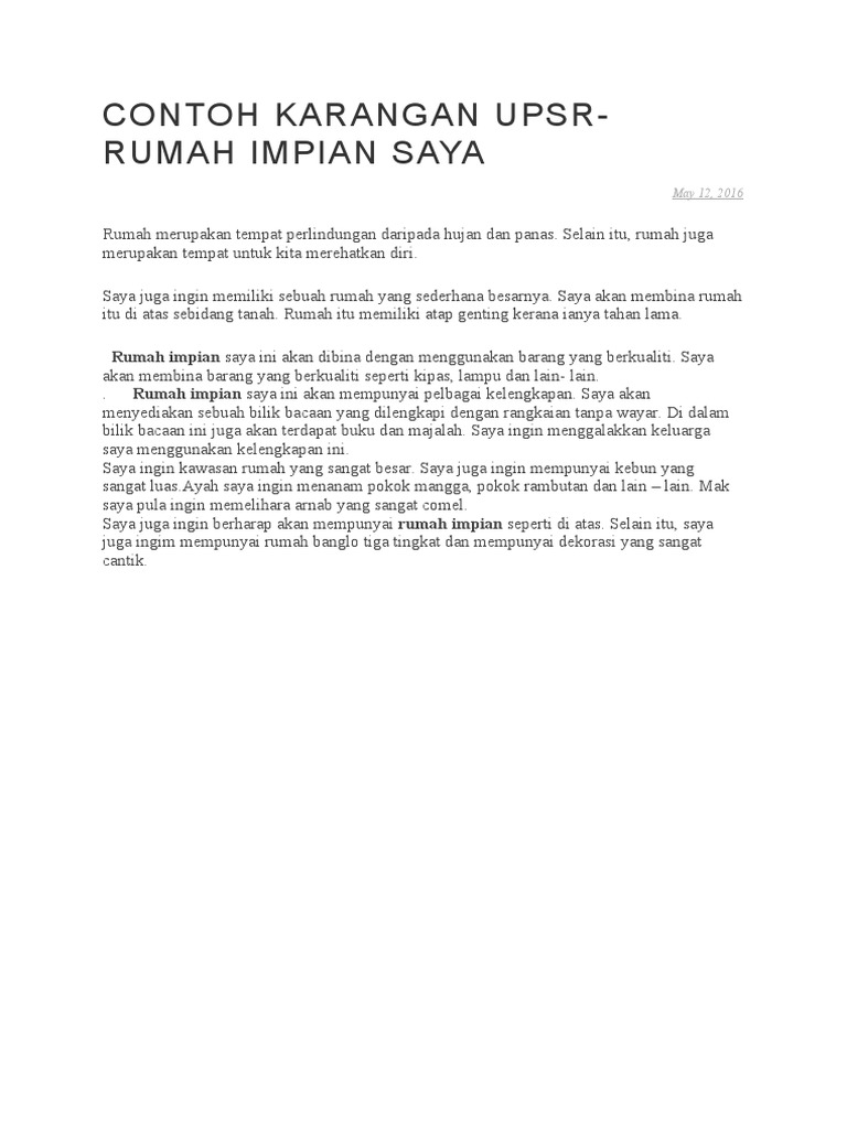 Contoh Karangan Upsr Pdf