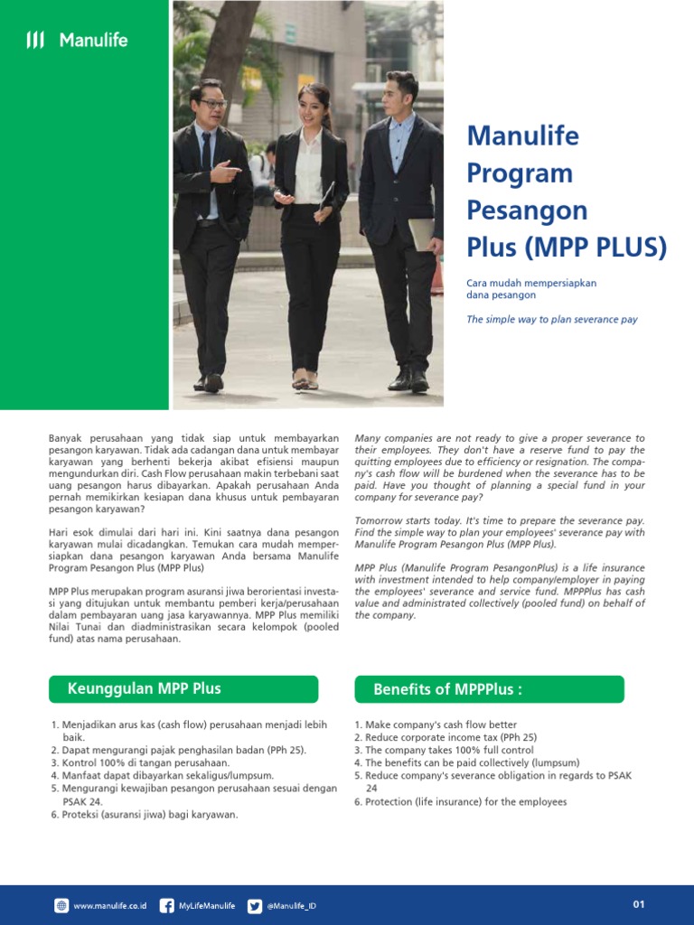 Brosur Manulife Program Pesangon Plus (MPP Plus) | PDF