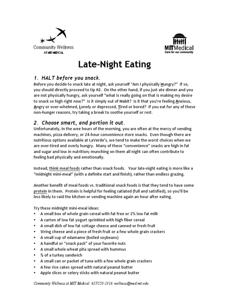 Late Night Eating | PDF | Diet Food | Whole Grain