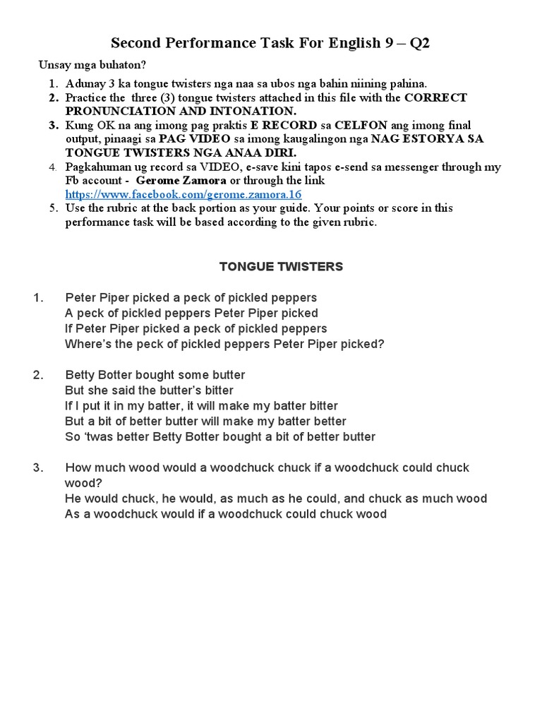 Second Performance Task For English 9 | PDF