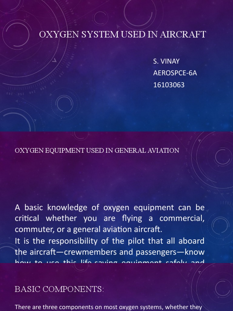 Aircraft Oxygen System Overview | PDF | Respiration | Gases