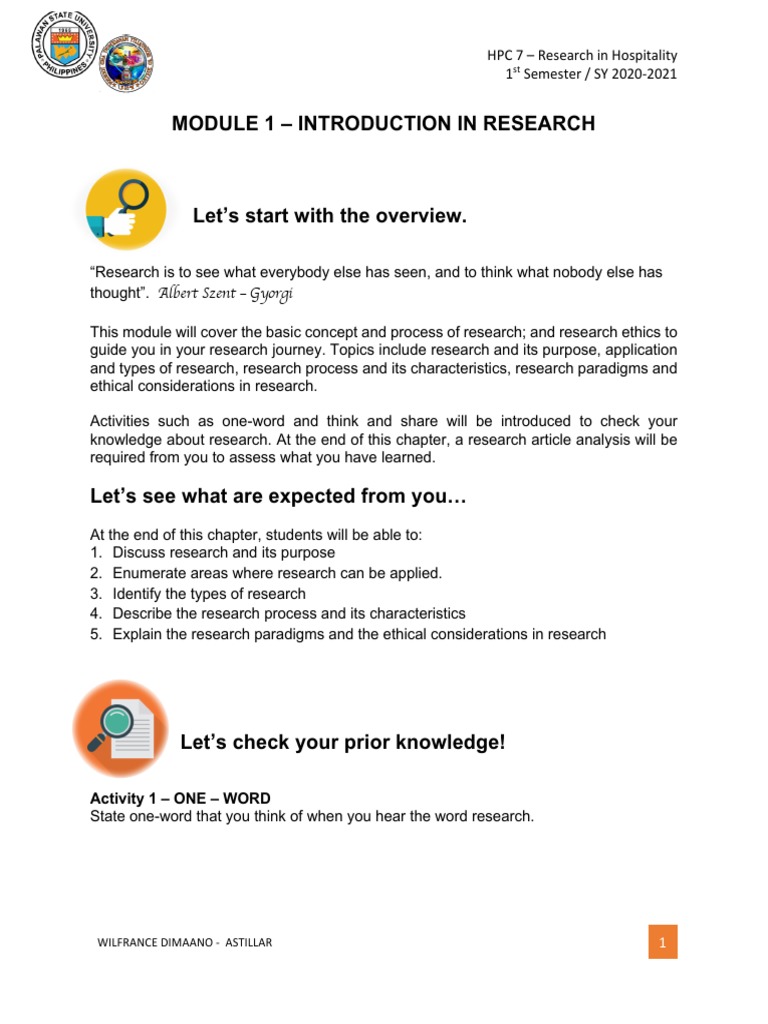 Introduction to Hospitality Research | PDF | Informed Consent | Consent