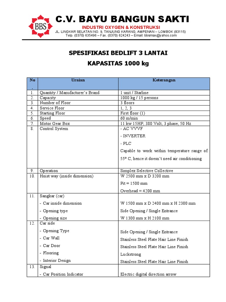 RAB & Spek Lift | PDF | Components | Electric Power