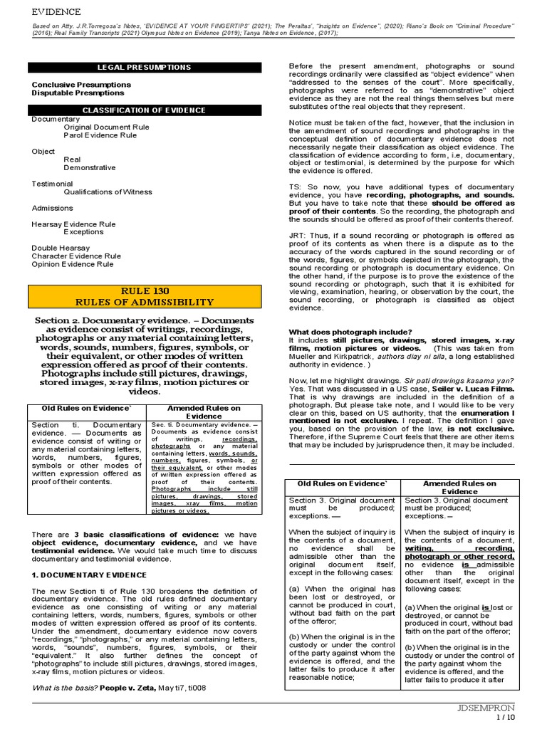 Understanding the Expansion and Classification of Documentary Evidence ...
