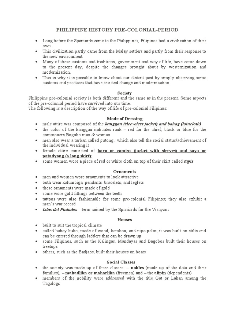 III. Pre-Colonial PHILIPPINE Society | PDF | Marriage | Philippines