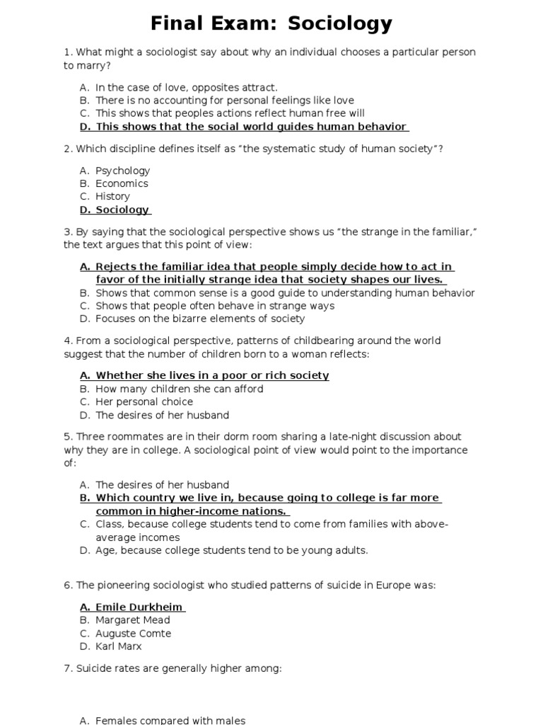 Final Exam Intro Sociology | PDF | Deviance (Sociology) | Sociology