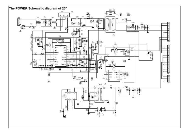 The POWER Schematic Diagram of 23" | PDF