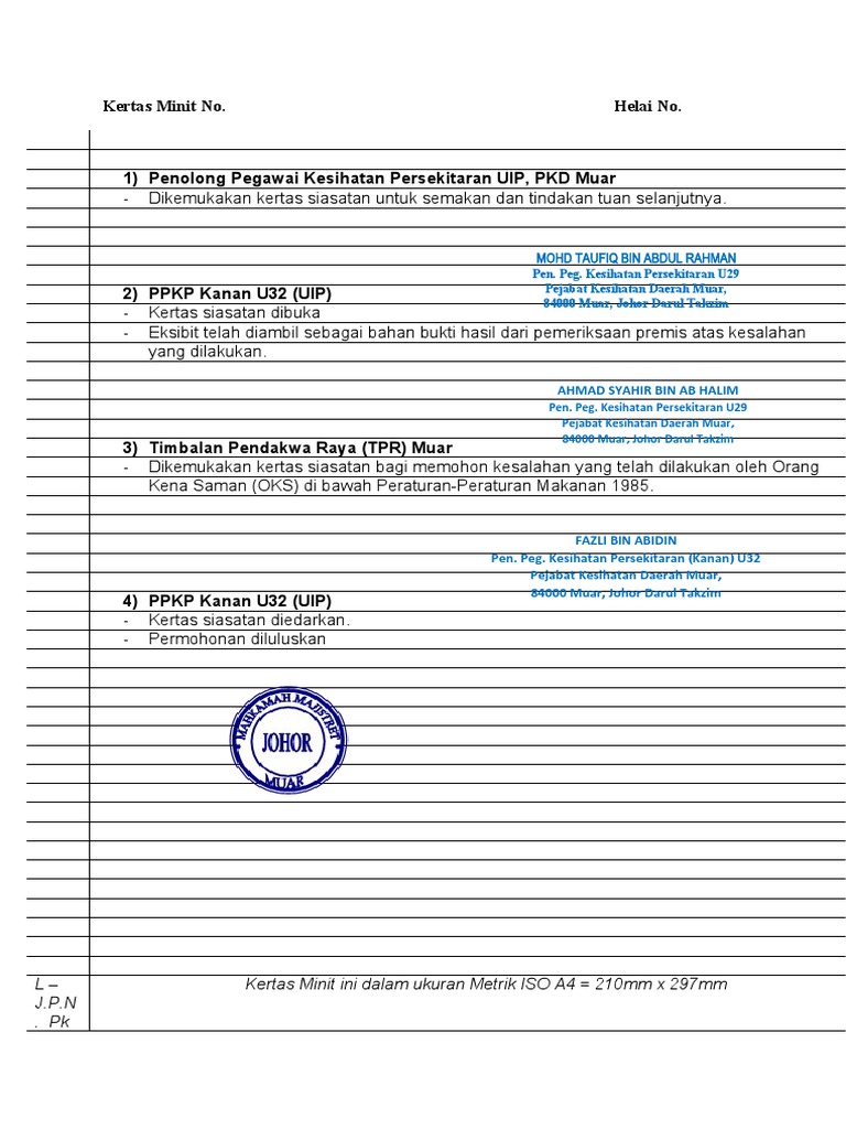 0) Kertas Minit | PDF