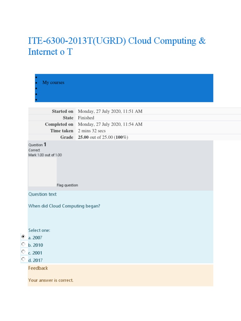 ITE-6300-2013T (UGRD) Cloud Computing & Internet o T | PDF | Cloud Computing | Internet Of Things