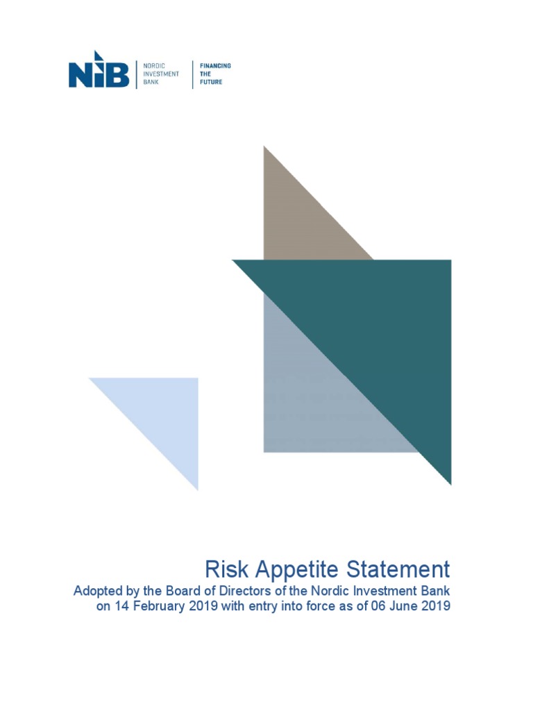 NIB Risk Appetite Statement June 2019 | PDF | Market Liquidity | Banks