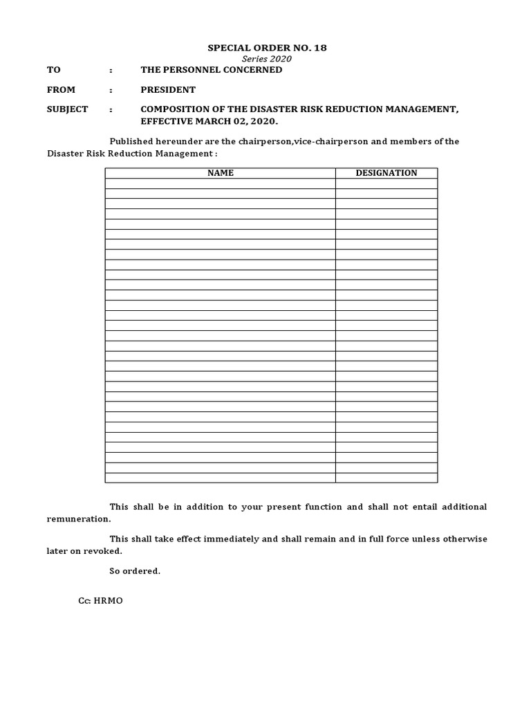 Travel Order Format | PDF