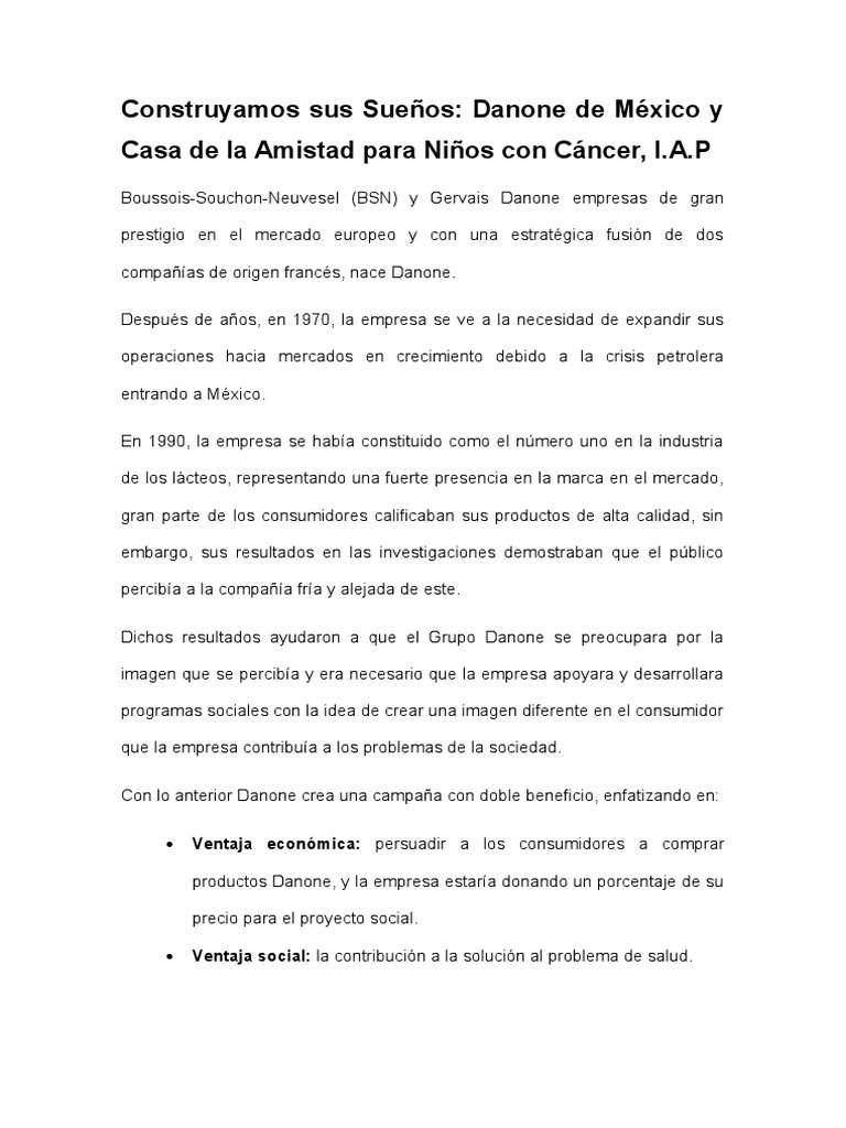 Ensayo - Caso Harvard - Danone - de - México - Gladys - Corea | PDF | Empresas | Los consumidores