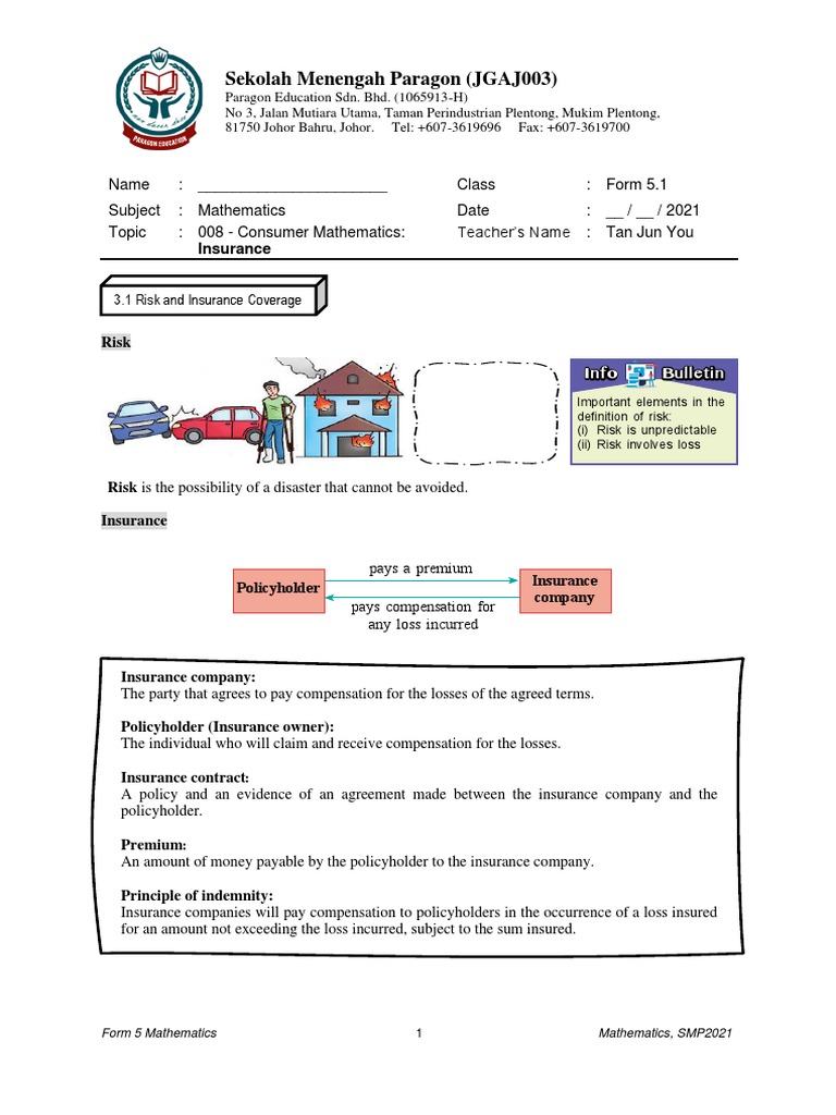M008-Consumer Mathematics (Insurance) | PDF | Life Insurance | Vehicle ...