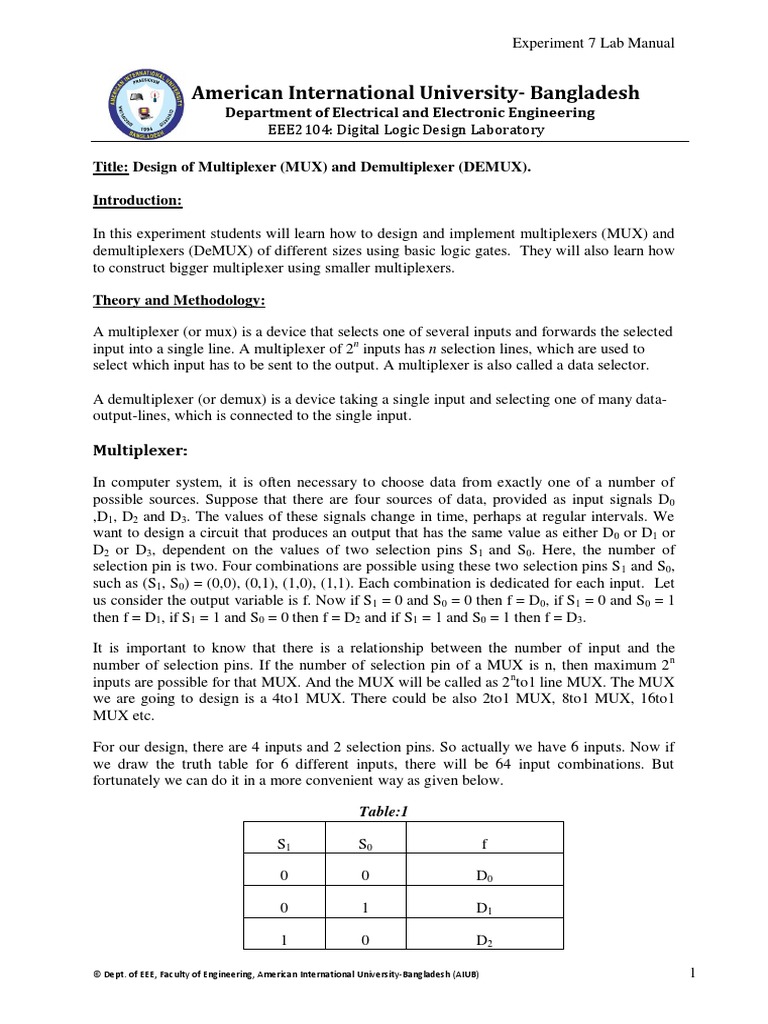 DLD Lab 7 | PDF | Computer Science | Electronics