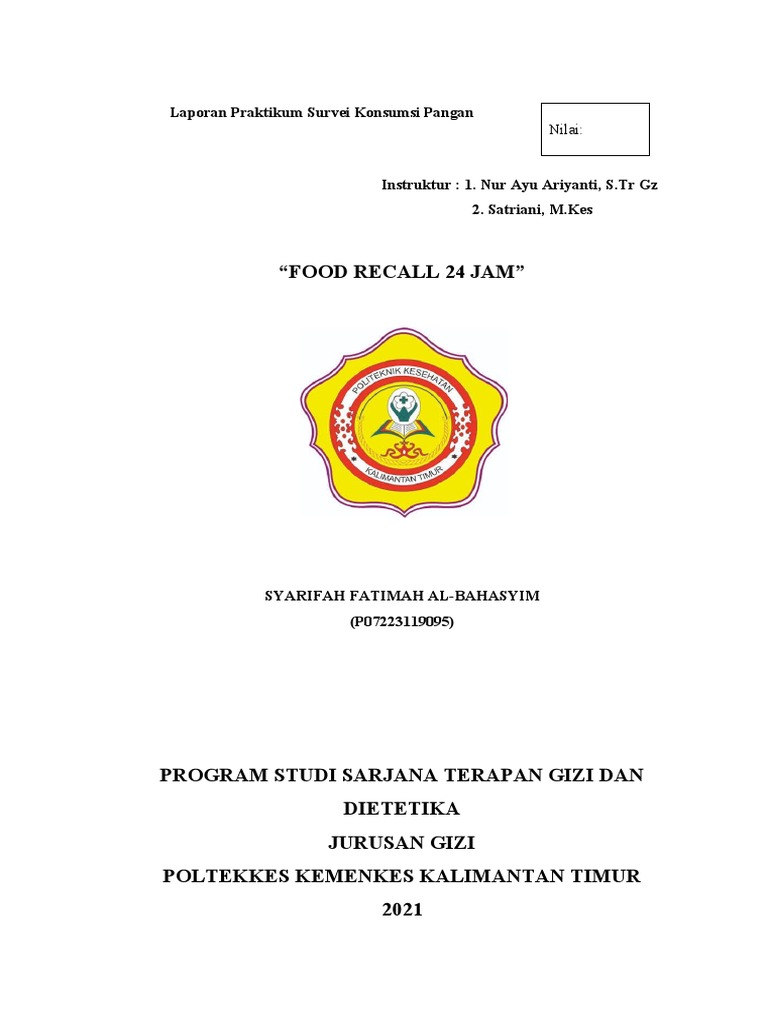 Laporan Praktikum Survei Konsumsi Pangan IMAH | PDF