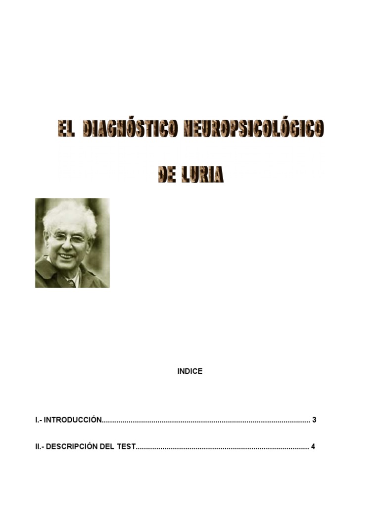 Test de Luria: Evaluación Neuropsicológica | PDF | Cerebro ...