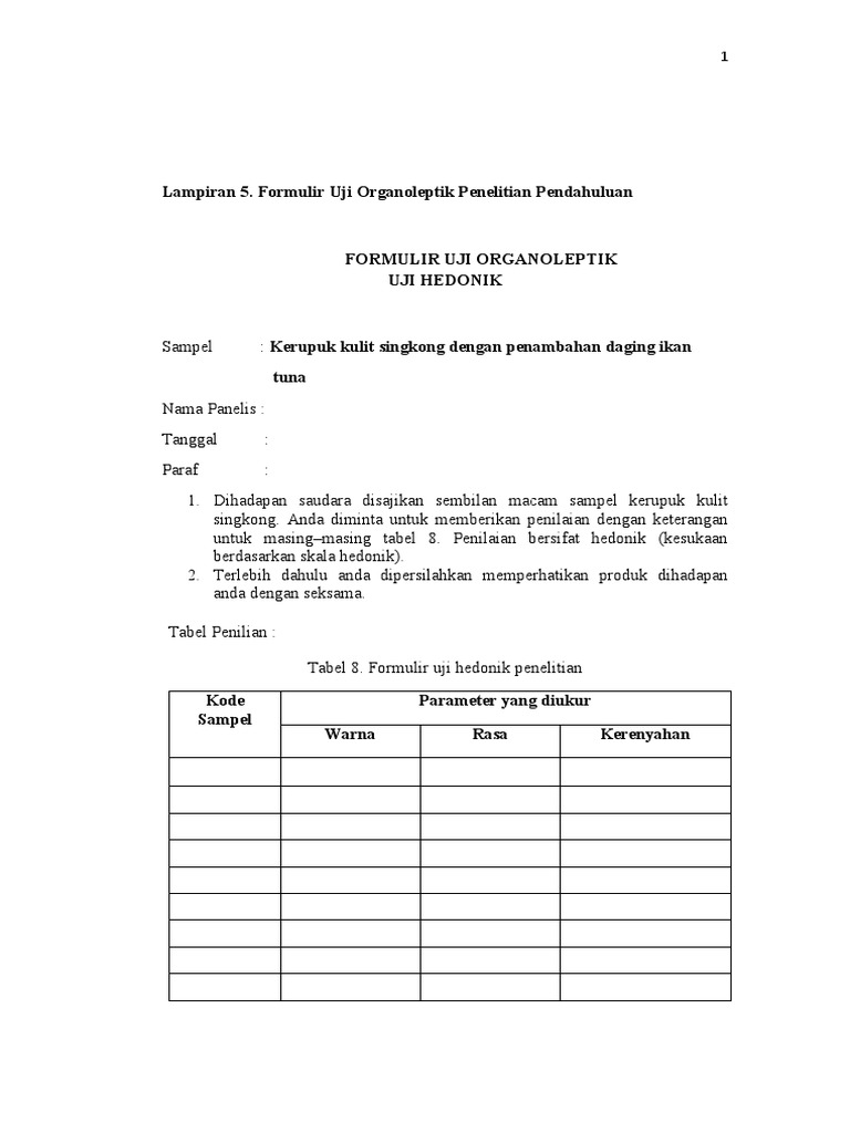 Form Panelis Skripsi | PDF