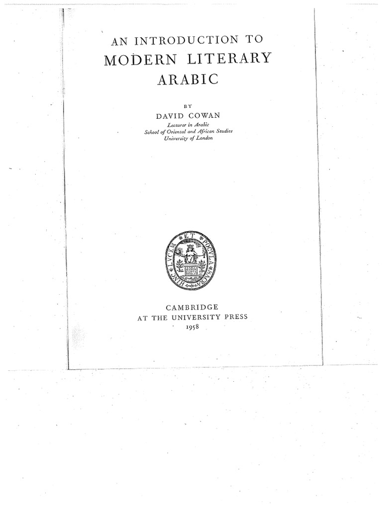 An Introduction To Modern Literary Arabic | PDF