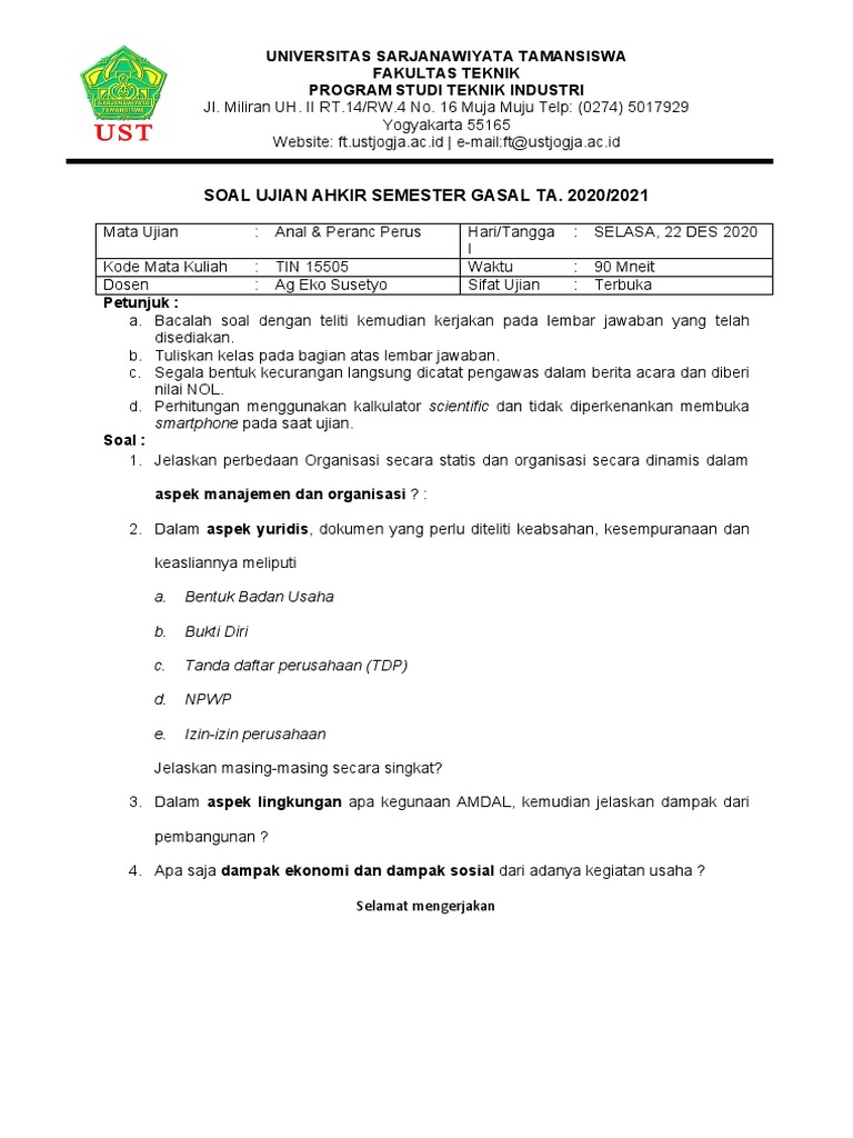 Soal Ujian Uas App | PDF | Karier & Perkembangan
