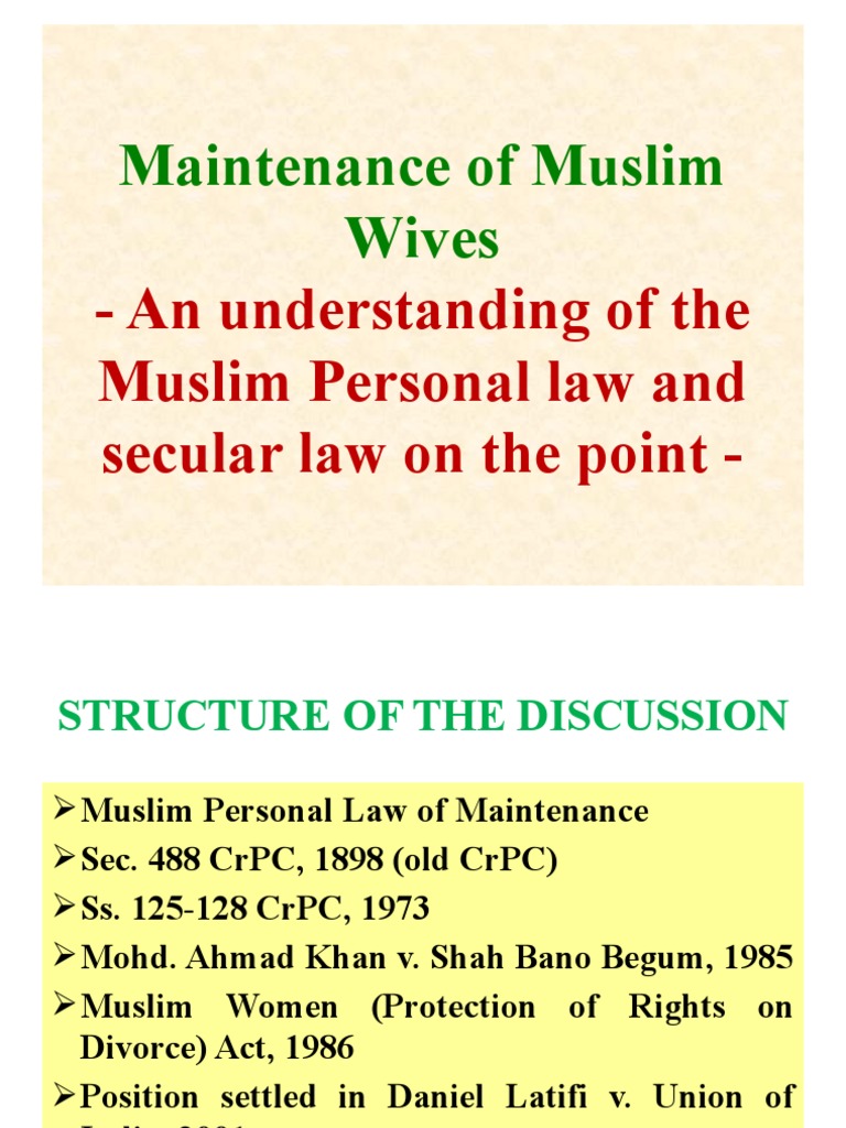 Muslim Wives' Maintenance Rights | PDF | Social Institutions | Social ...