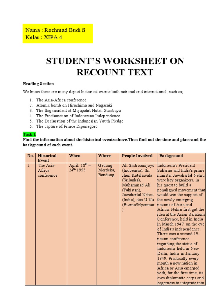 READING STUDENT WORKSHEET RECOUNt | PDF | International Relations ...
