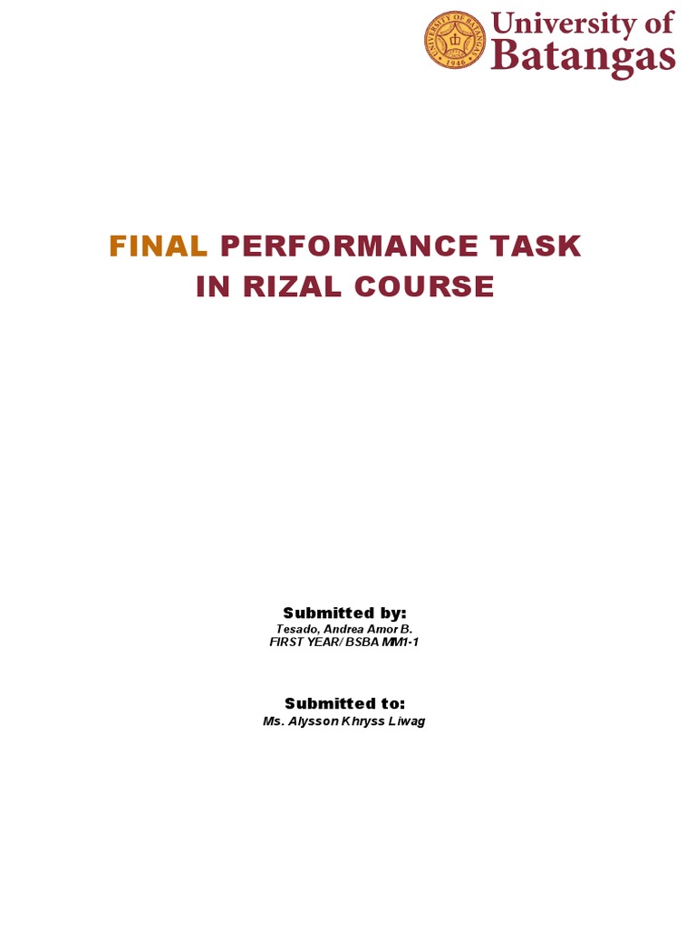 Final Performance Task (Rizal) | PDF | Philippines | Corruption