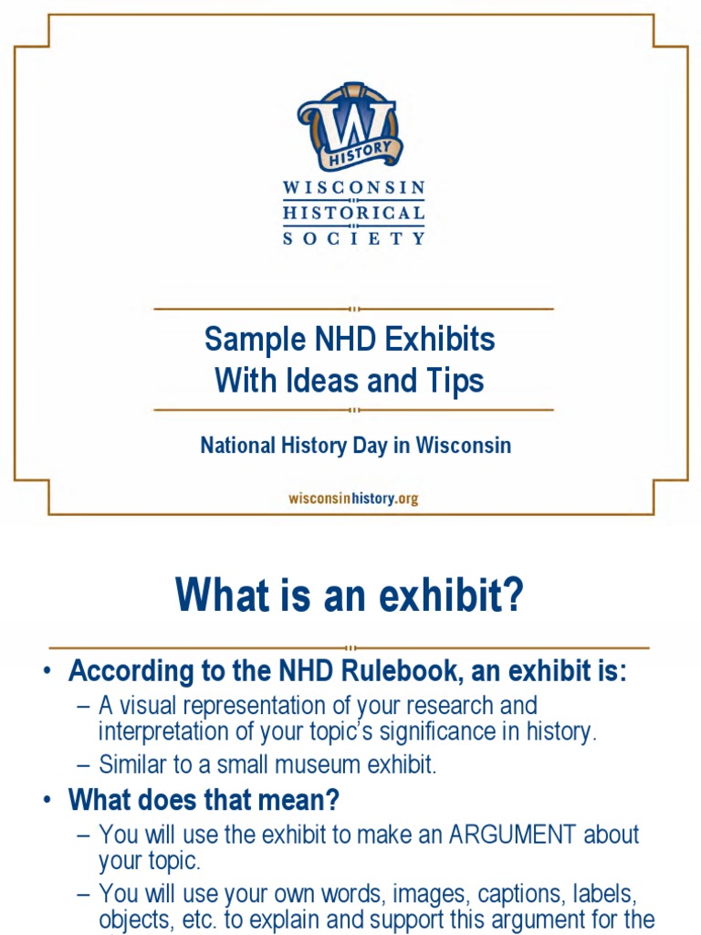 NHD Sample Exhibits | PDF | Thesis | Communication