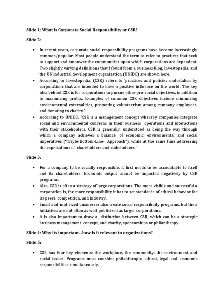 What Is Corporate Social Responsibility or CSR | PDF | Corporate Social ...
