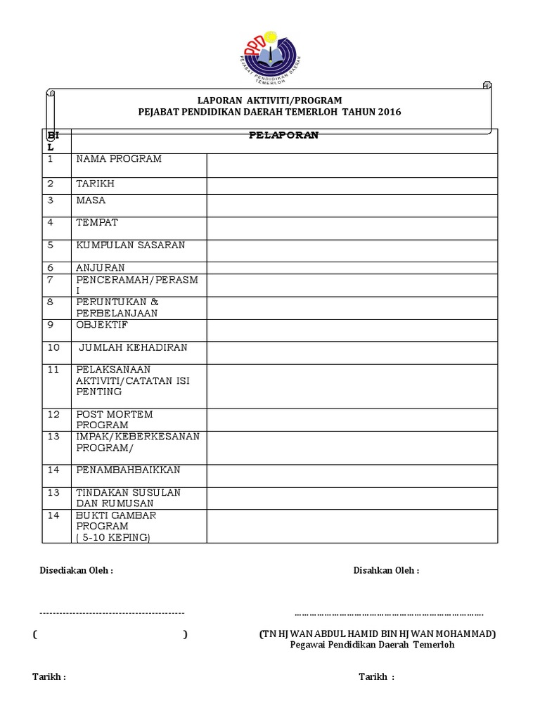 Format Laporan Program | PDF