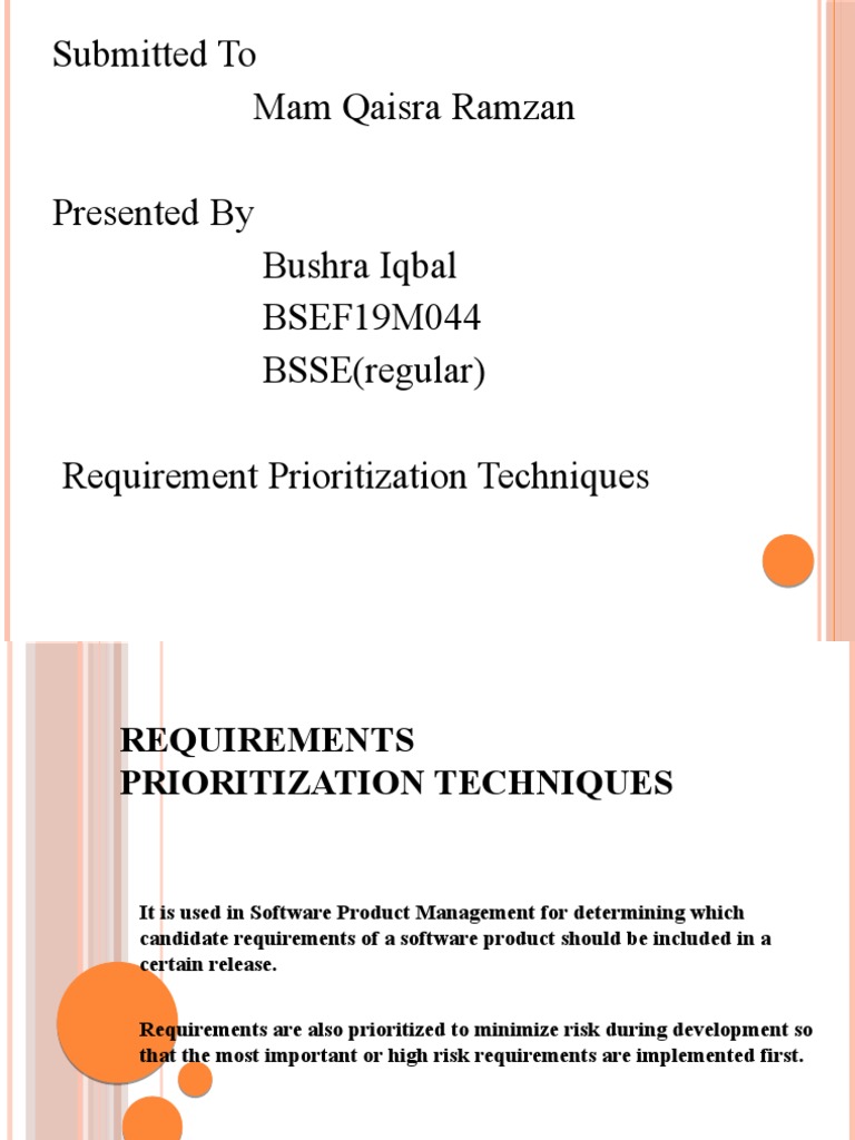 Requirements Prioritization Techniques Download Free Pdf Business Computing