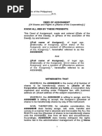 Deed of Assignment of Shares Template | PDF | Assignment (Law ...