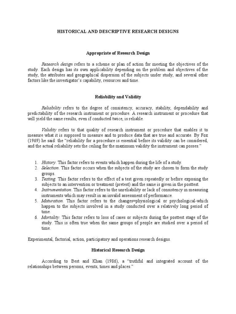 Historical Research Design