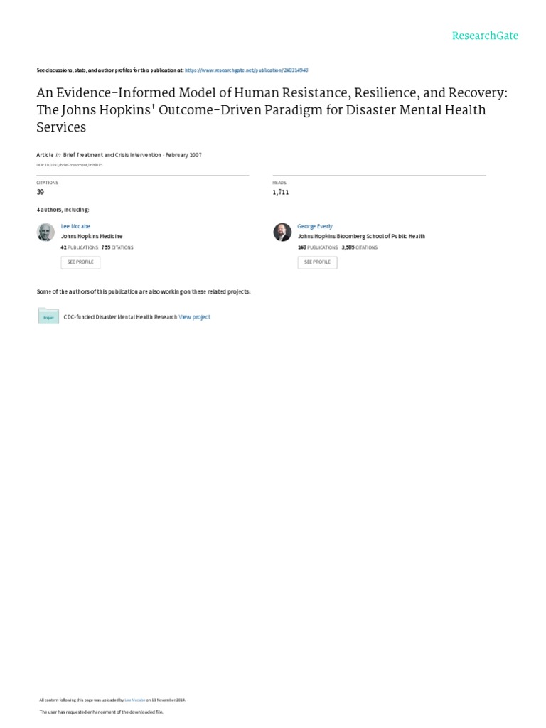 RRR Model Resilience | PDF | Psychological Trauma | Psychological ...