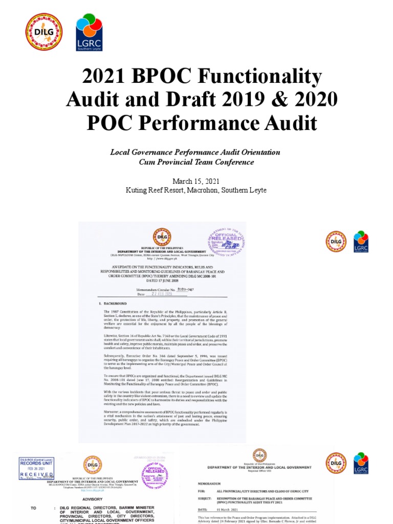 2021 BPOC Functionality Audit Guide | PDF | Policy | Justice