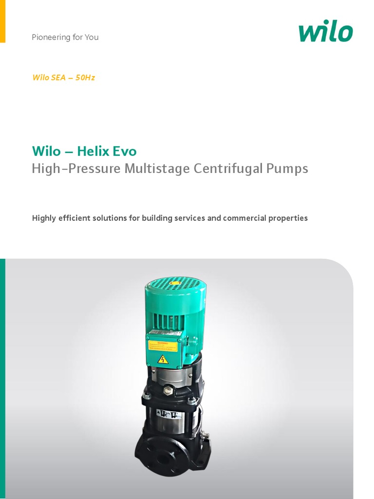 Wilo Helix Evo V | PDF | Pump | Chemical Engineering