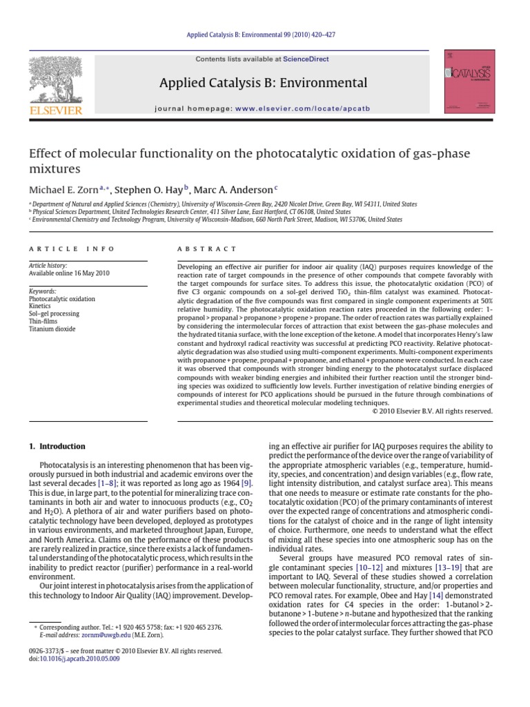 4.applied Catalysis B | PDF | Catalysis | Chemical Reactions