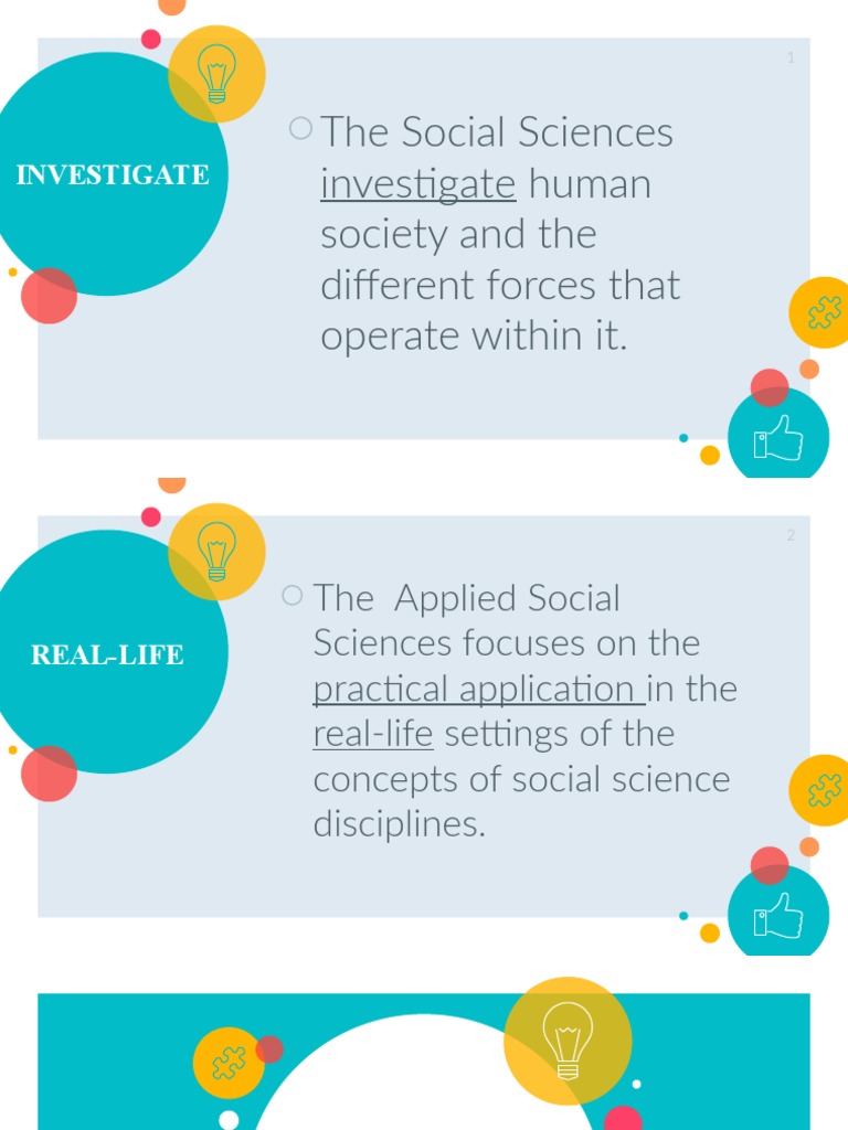 The Social Sciences Investigate Human Society and The Different Forces ...