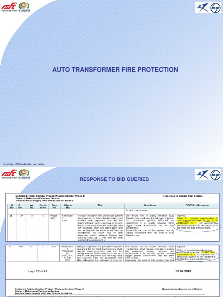 Auto Transformer Fire Protections | PDF | Transformer | Fires