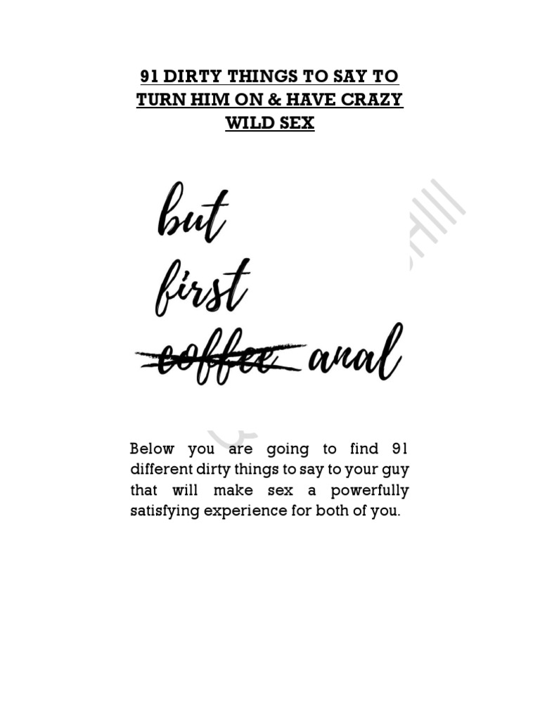 91 Dirty Things To Say To Your Man | PDF | Clothing | Sex