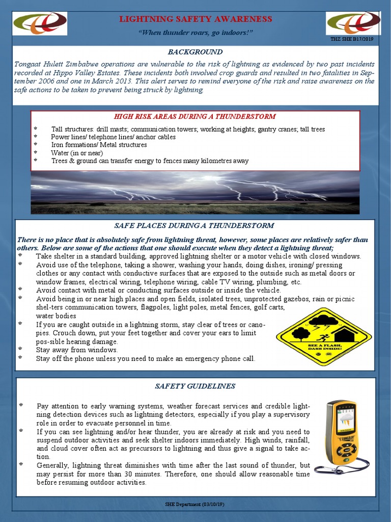 Lightning Safety Awareness Guidelines | PDF | Lightning | Thunderstorm