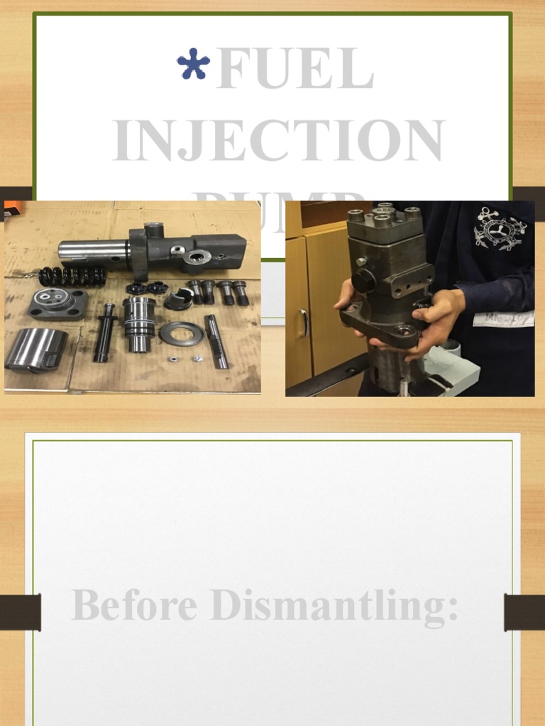 Dismantling Process of Fuel Injection Pump | PDF | Diesel Engine | Screw