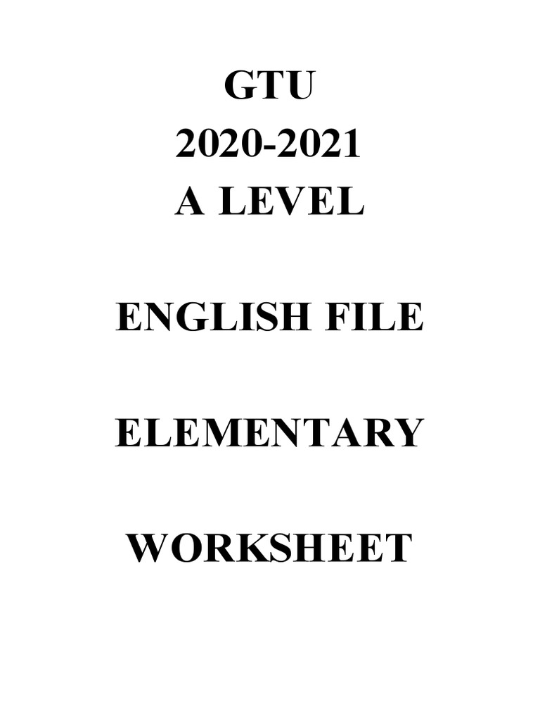 Elementary Grammar Worksheets | PDF