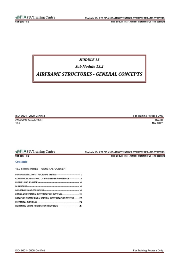 Sub Module 13.2 Airframe Structures - General Concepts | PDF | Fuselage ...