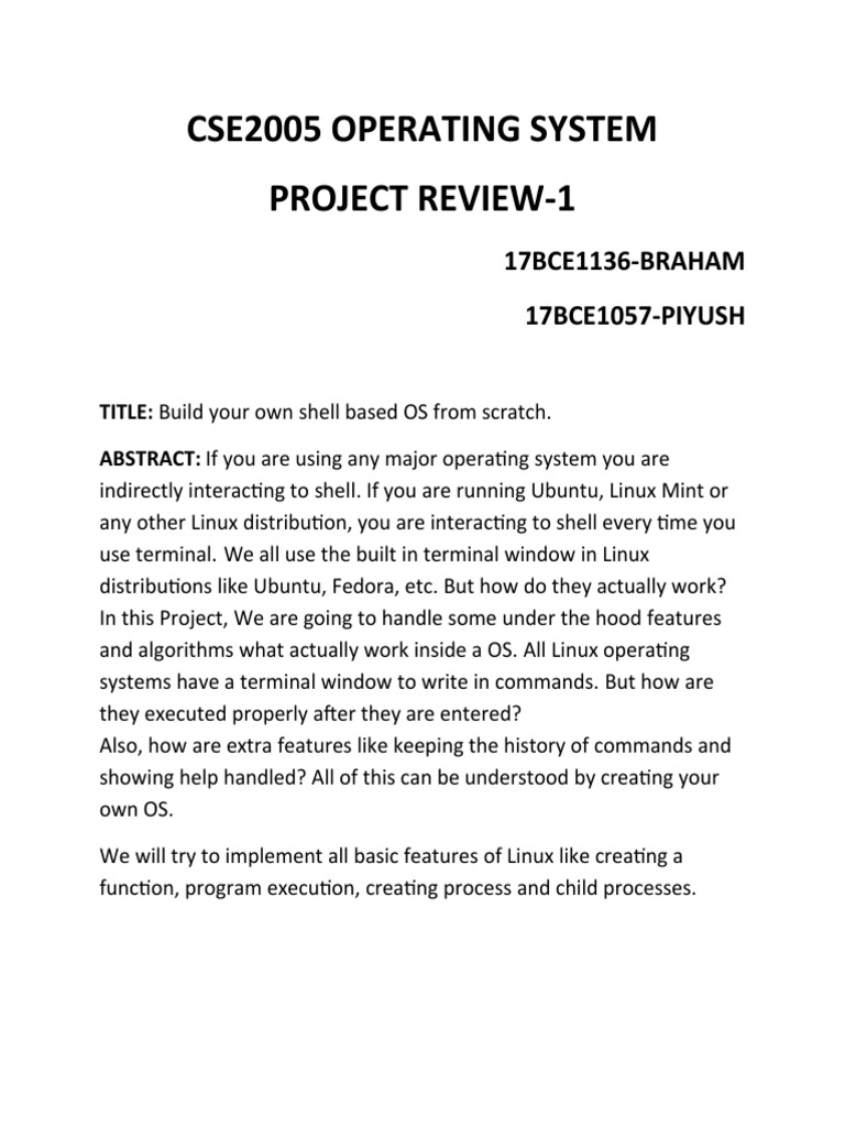 Cse2005 Operating System 1 | PDF | Operating System | Linux