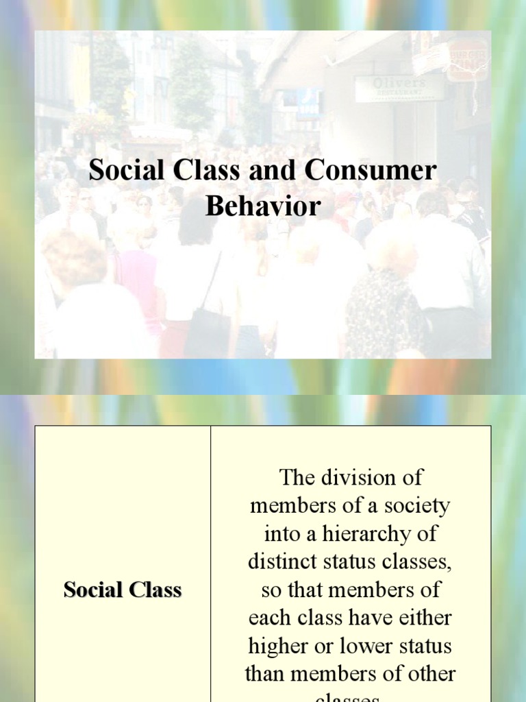 Social Class and Consumer Behavior | PDF | Social Stratification ...