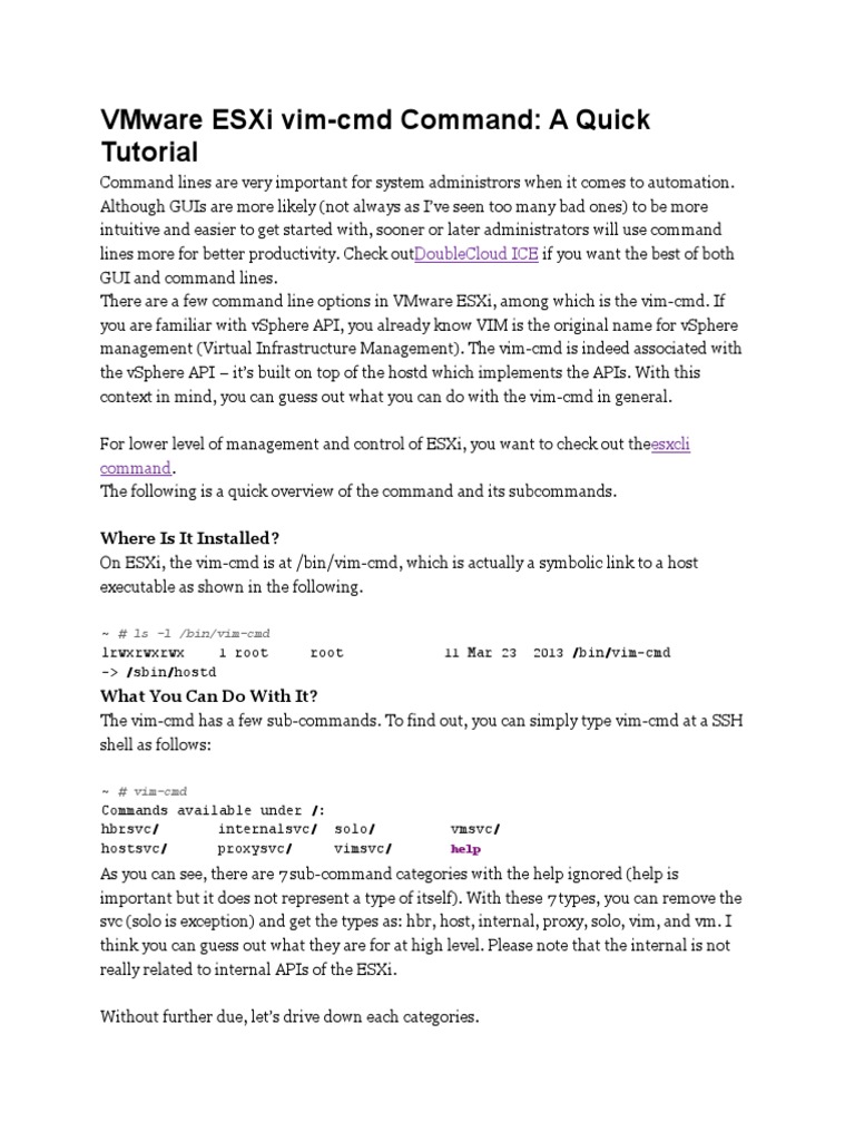Quick Tutorial For Vim Cmd Commands Pdf Operating System Technology Information Technology 1787